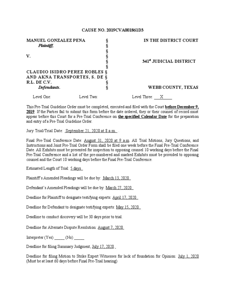 PTGO. September 2020 Trial | PDF | Trials | Discovery (Law)