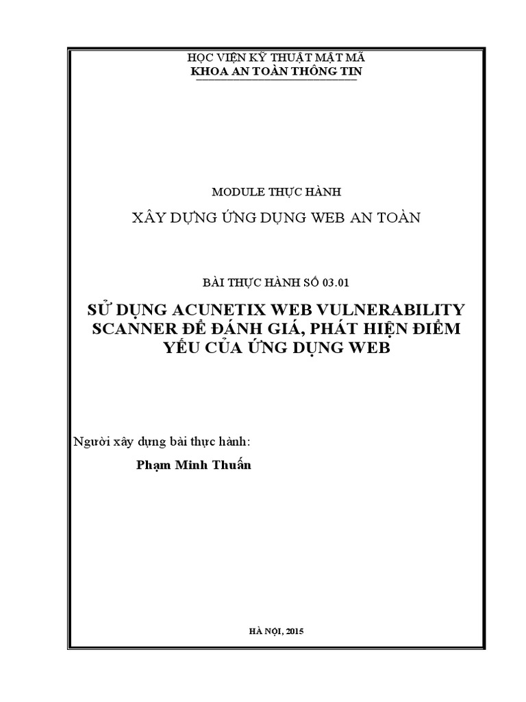 Bài 2. BTH - 03.01 - Acunetix | PDF