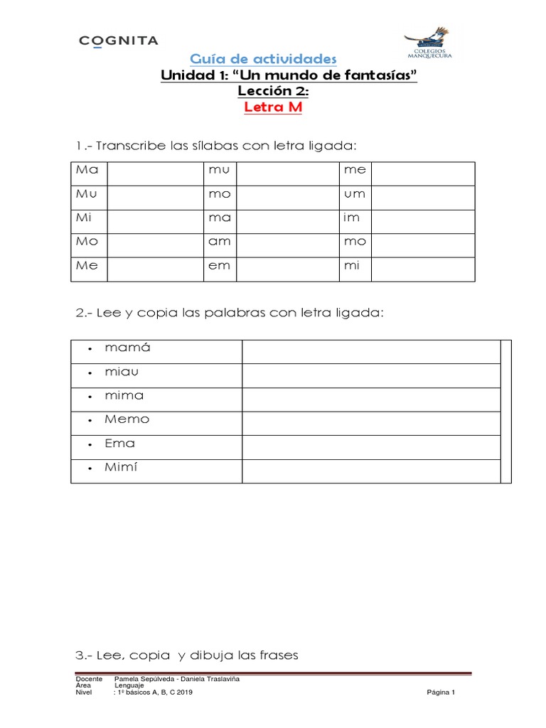 Lección 2-Letra M | PDF