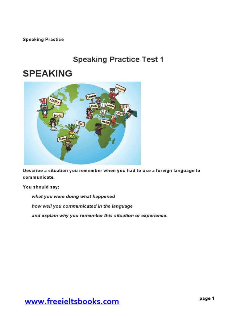 IELTS Speaking Complete Practice Tests With Answers - Test 1 | PDF