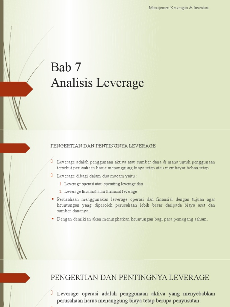 Bab 7 Analisis Leverage | PDF