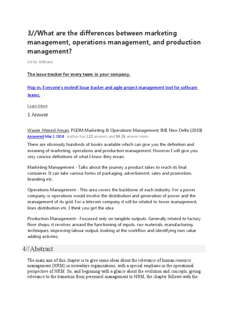 Importance of Operations Management | PDF | Strategic Management ...