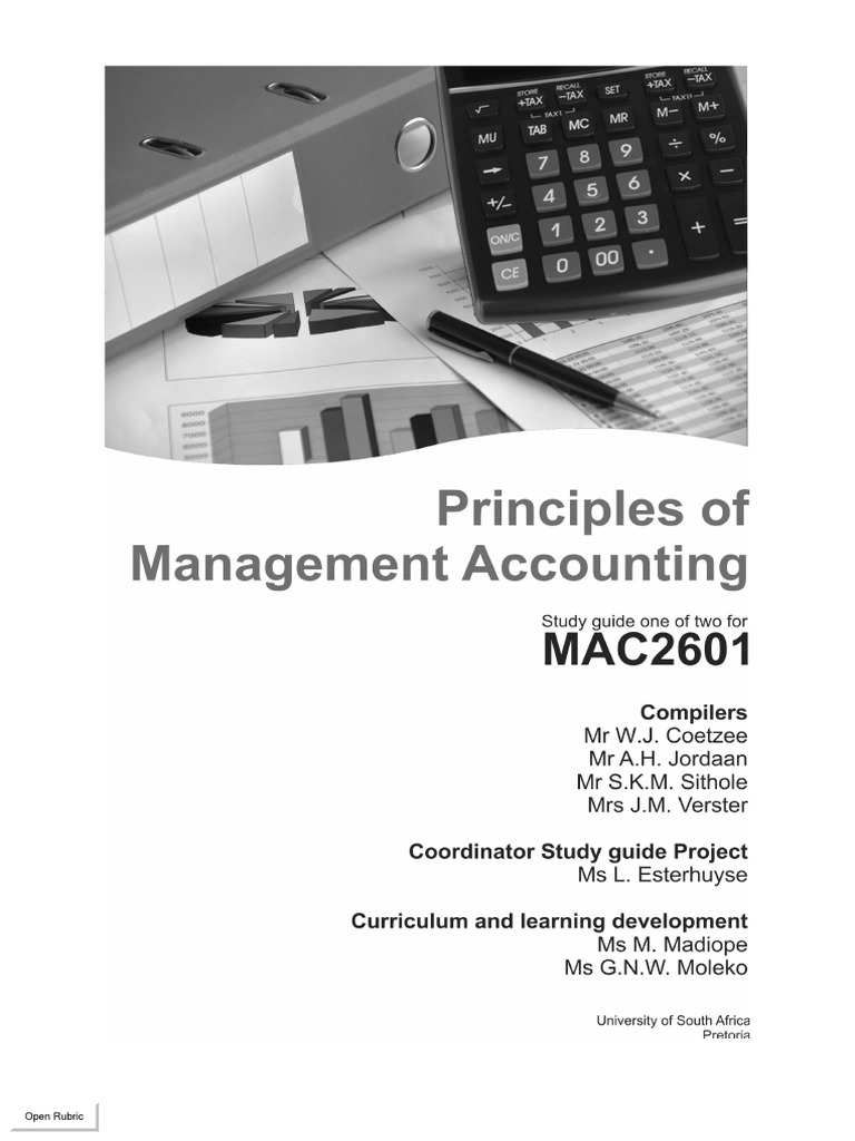 MAC2601 StudyGuide1of2 PDF | PDF | Management Accounting | Inventory