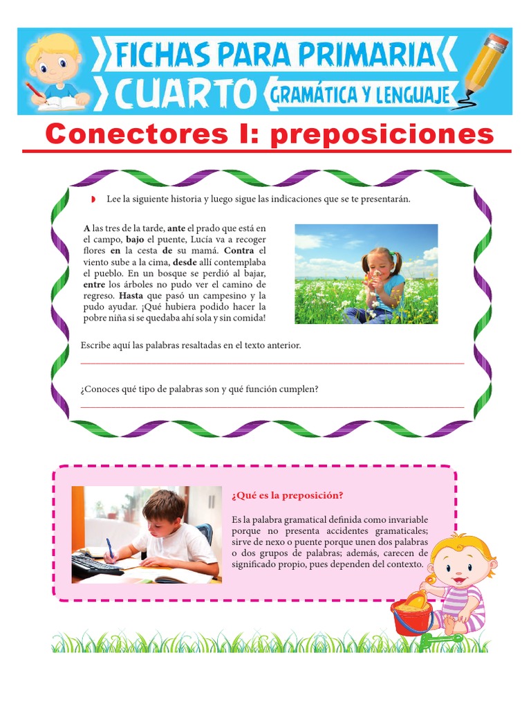 Conectores I: Una introducción a las preposiciones | PDF | Preposición y Postposición