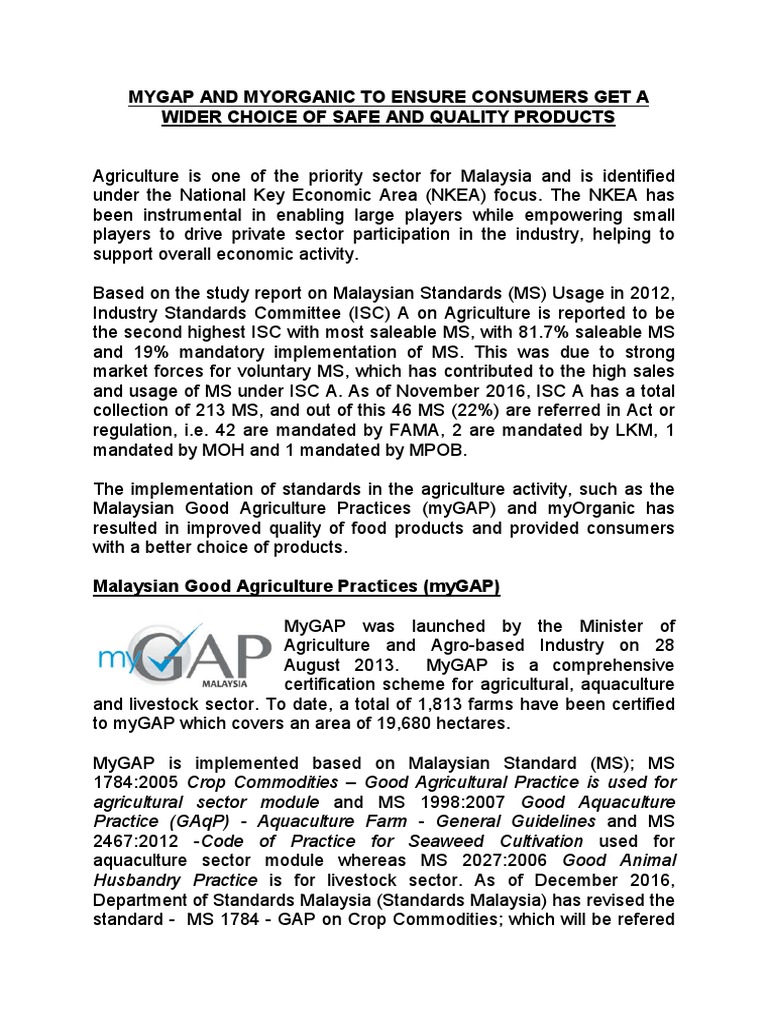 Final Article NSCP On myGAP Myorganic | PDF | Livestock | Aquaculture