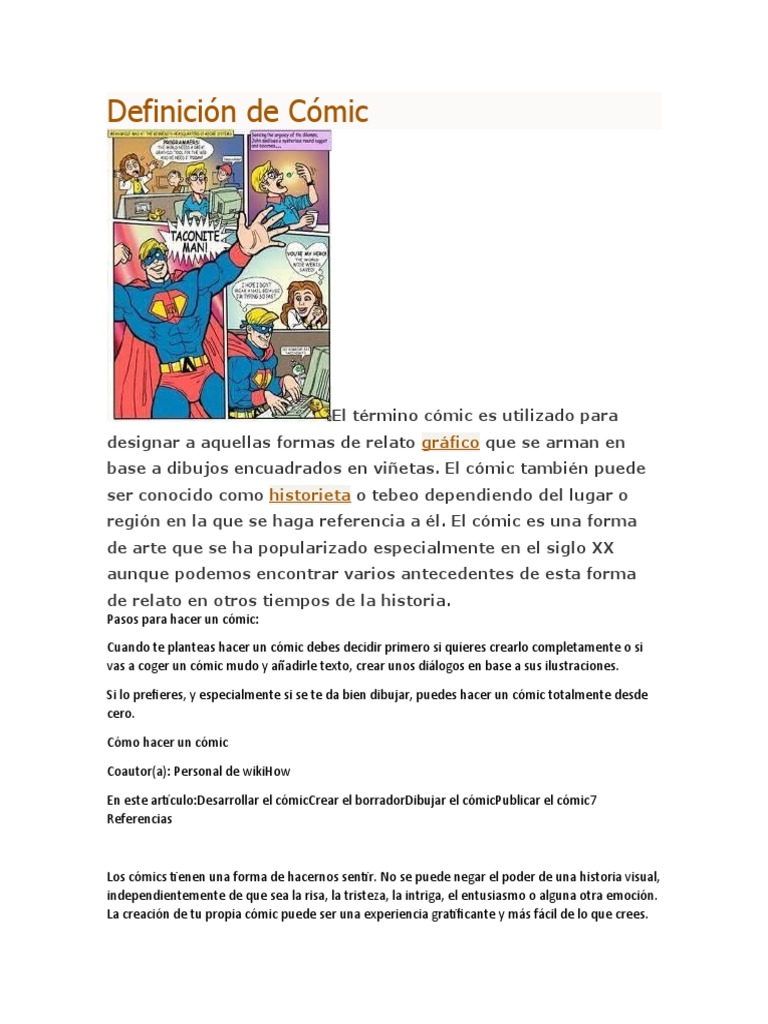Definición de Cómic | PDF | Cómics | Narrativa