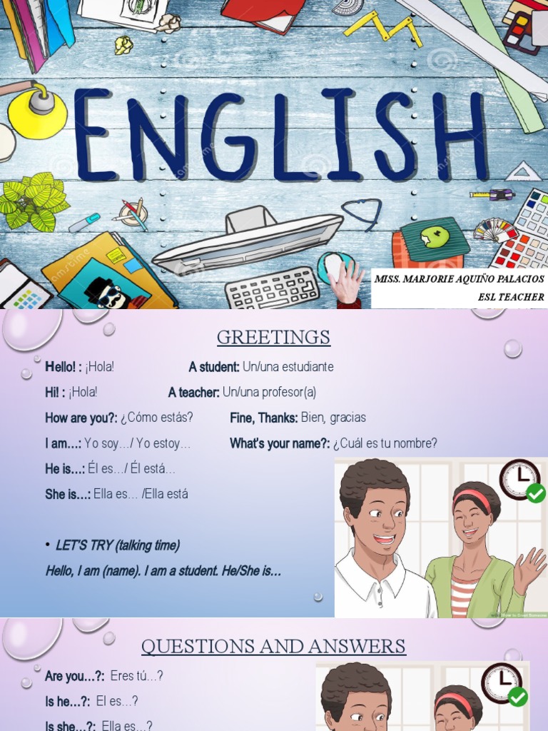 First Class ESL Greetings and Activities | PDF | Language Arts ...