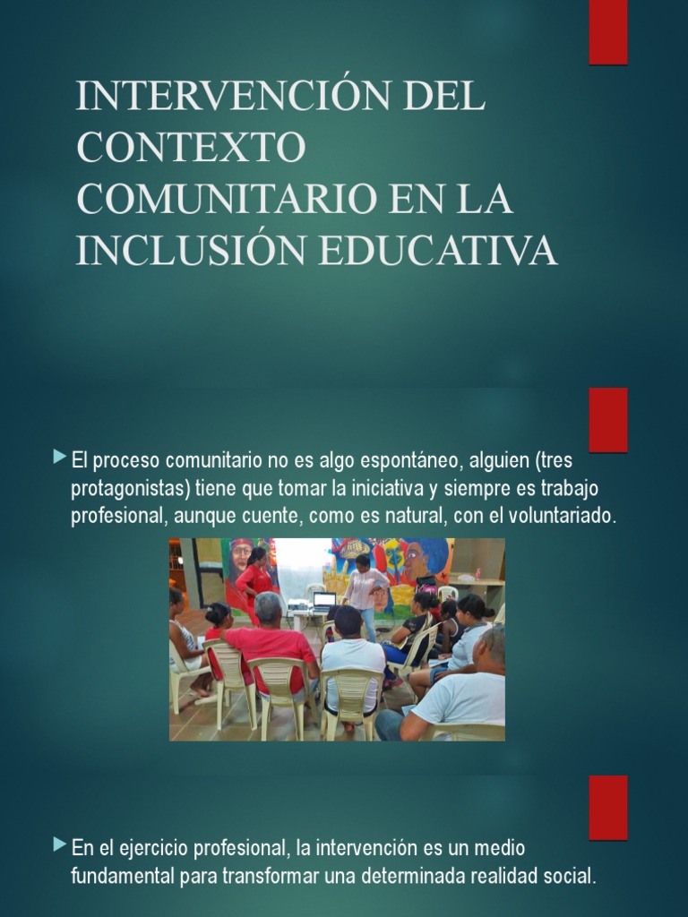 Intervención Del Contexto Comunitario en La Inclusión Educativa | PDF