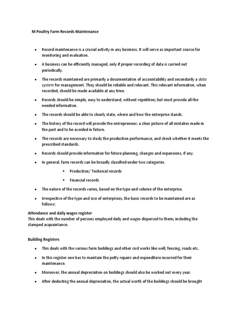 Poultry Farm Record Keeping Guide | PDF | Expense | Chicken