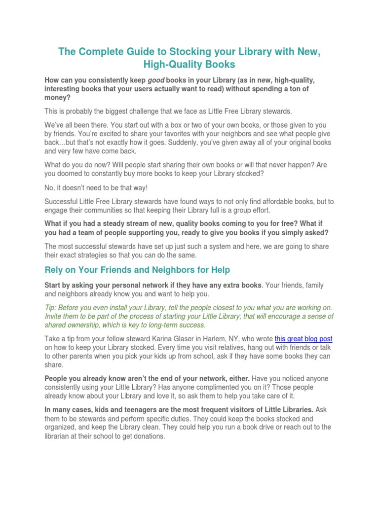 Getting Books Guide For Stewards | PDF | Public Library | Books