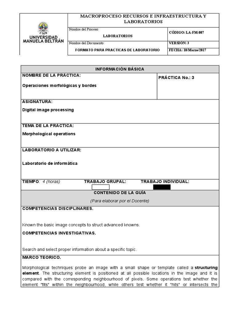 Morphological Image Processing: A Guide to Practical Laboratory ...