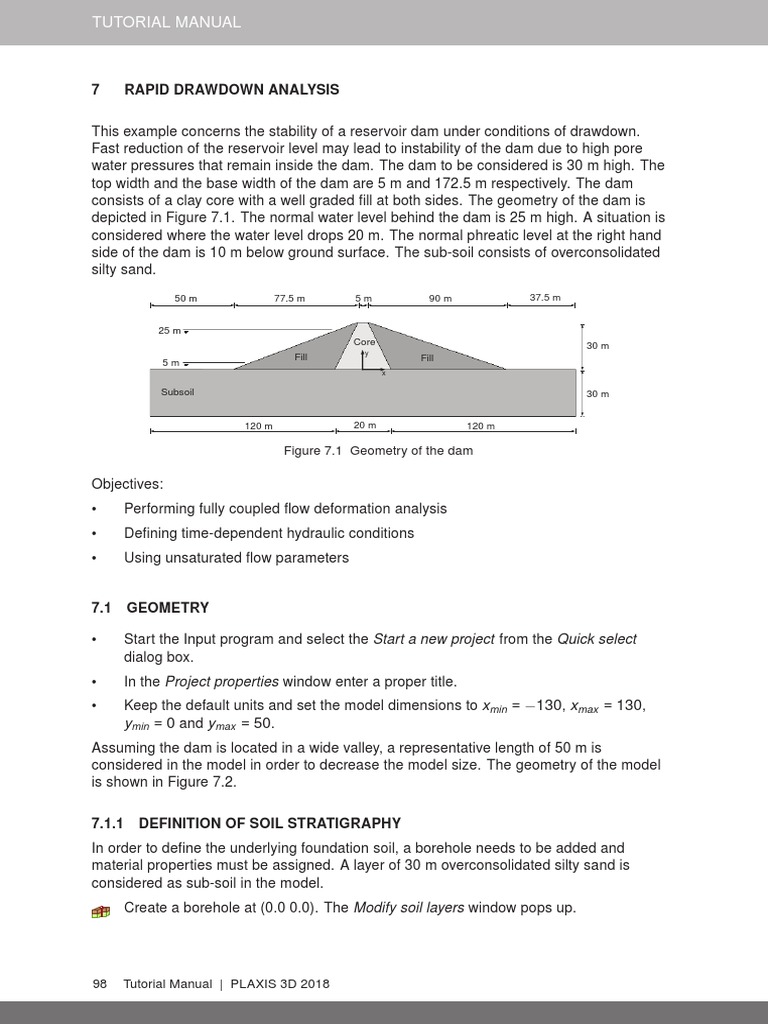 RAPID DRAWDOWN ANALYSIS TUTORIAL | PDF | Dam | Reservoir