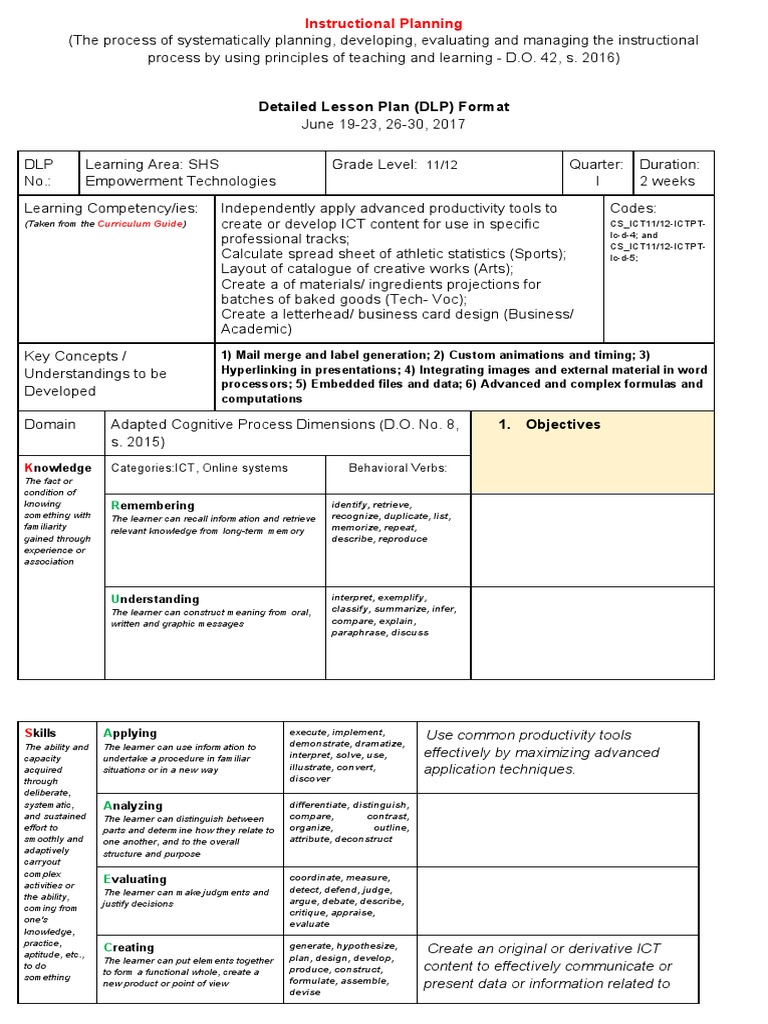 Detailed Lesson Plan (DLP) Format: Curriculum Guide | PDF | Value ...