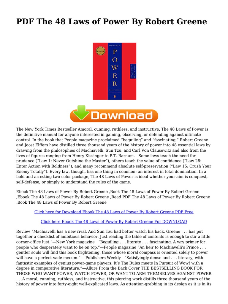The 48 Laws of Power by Robert Greene PDF | PDF | Books