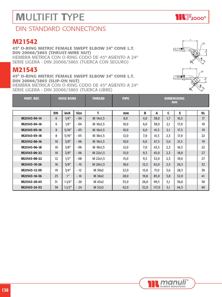 45° O-Ring Metric Elbow Specs | PDF | Building Engineering | Mechanical Engineering