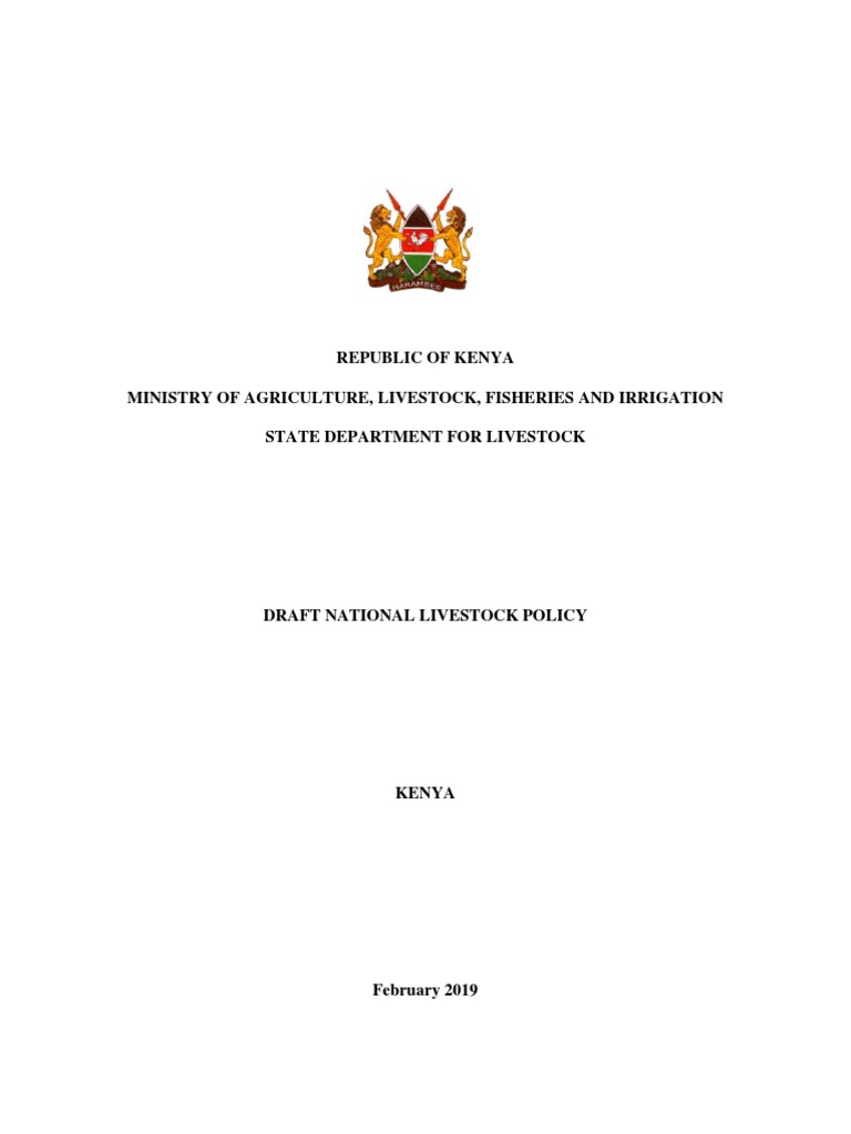 Draft Reviewed National Livestock Policy February 2019 | PDF | Animal ...