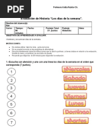 Prueba Historia Meses Del Año y Dias de La Semana | PDF