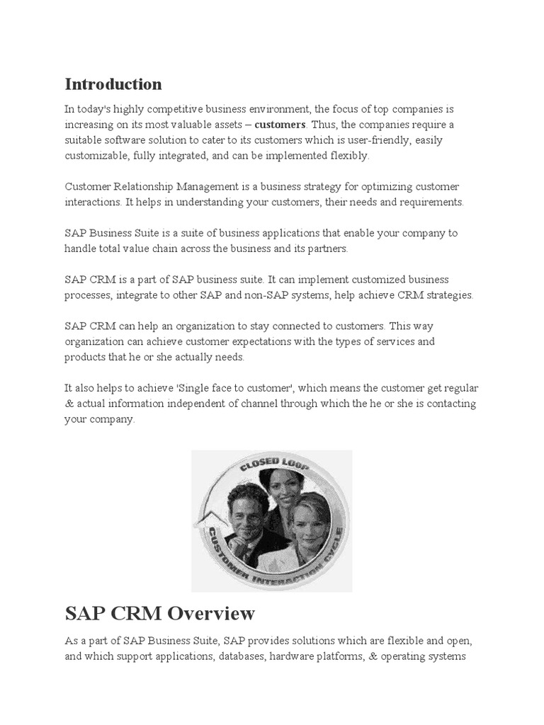 Overview of SAP CRM Module | PDF | Customer Relationship Management ...