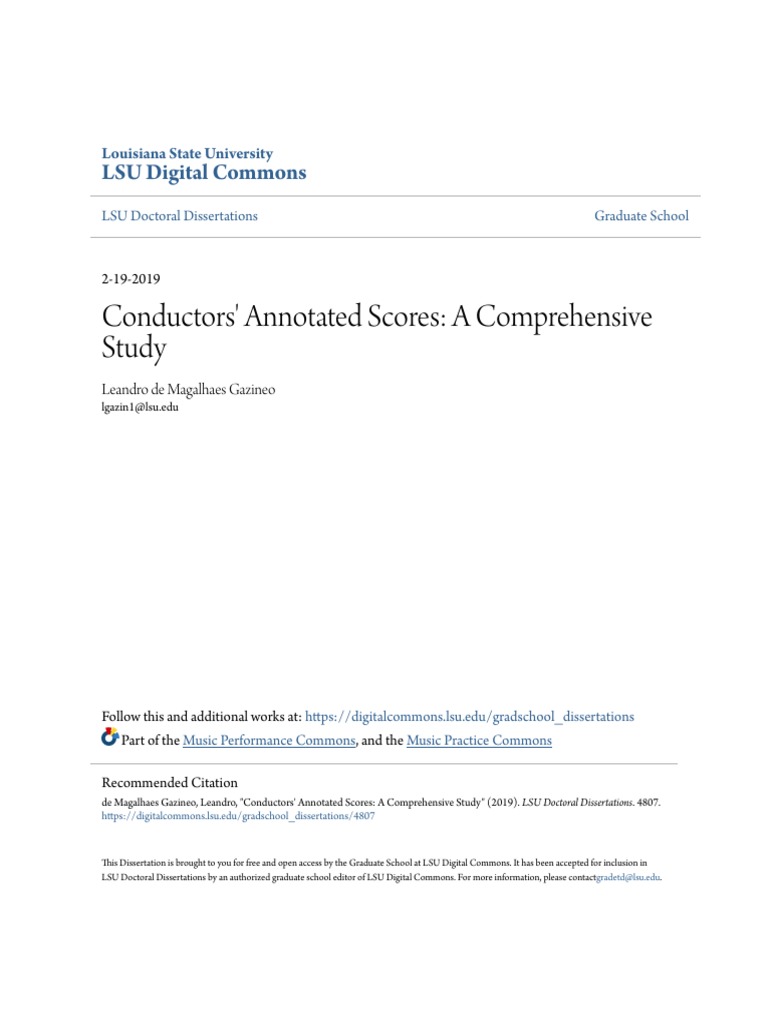Conductors Annotated Scores - A Comprehensive Study | PDF | Conducting ...