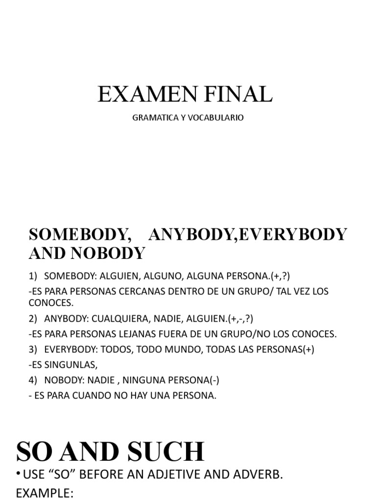 Spanish Grammar & Vocabulary Guide | PDF