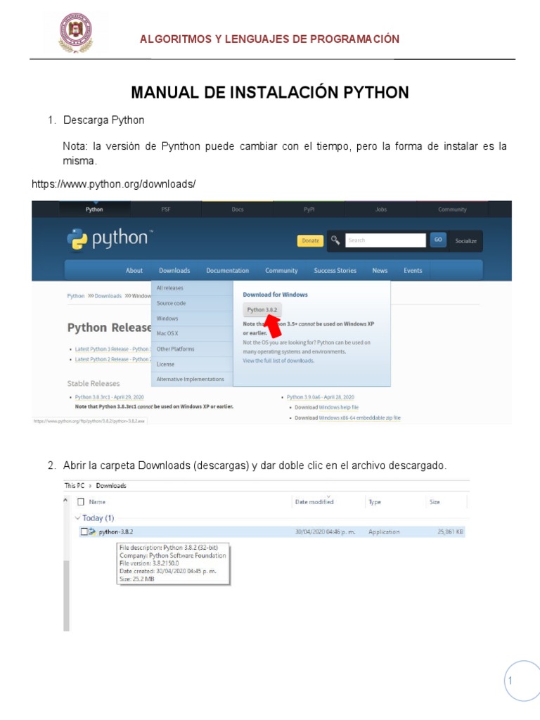 Guía de Instalación de Python y PyCharm | PDF | Python (lenguaje de programación) | Programación ...