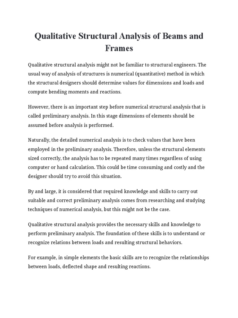 Qualitative Analysis of Beams and Frames | PDF | Structural Analysis ...