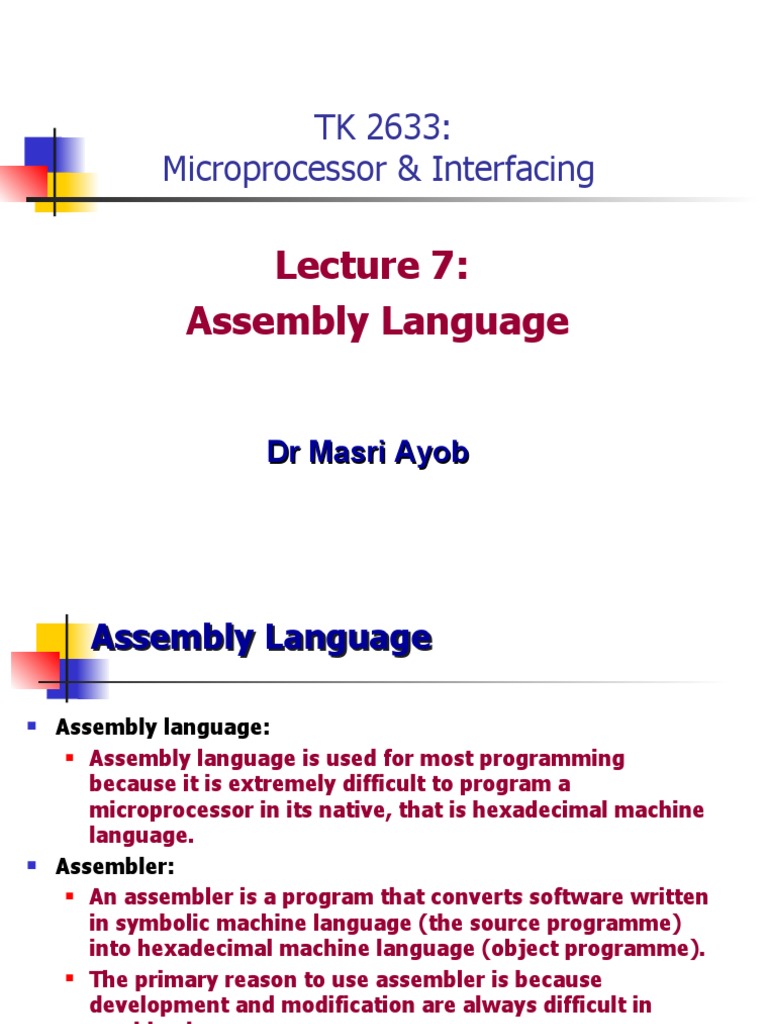 Assembly Language Basics | PDF | Assembly Language | Computer Engineering
