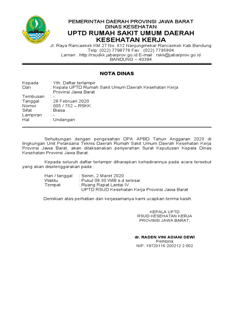 Nota Dinas Undangan | PDF