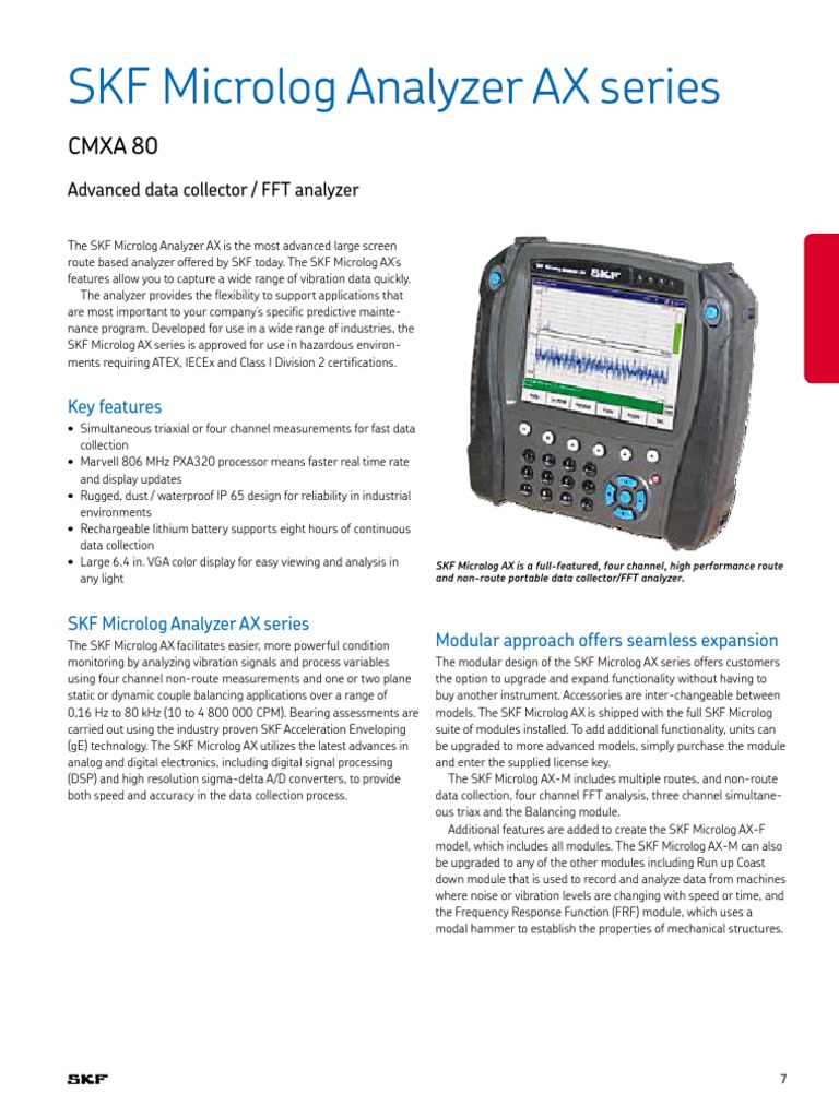 SKF Microlog Analyzer AX Series: Cmxa 80 | PDF | Microsoft Sql Server | Analog To Digital Converter
