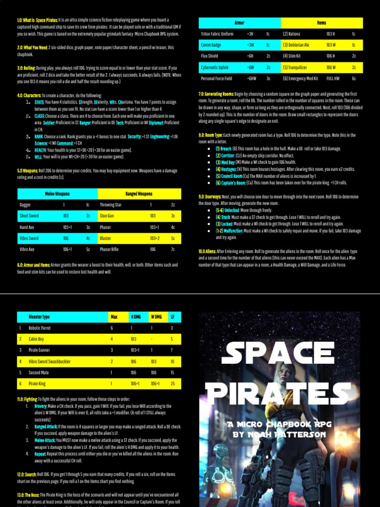 Space Pirates (MicroSciFiChapRPG 3) | PDF | Role Playing Games | Gaming