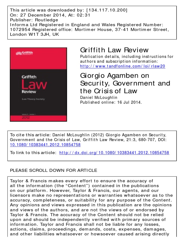 Griffith Law Review: To Cite This Article: Daniel Mcloughlin (2012 ...
