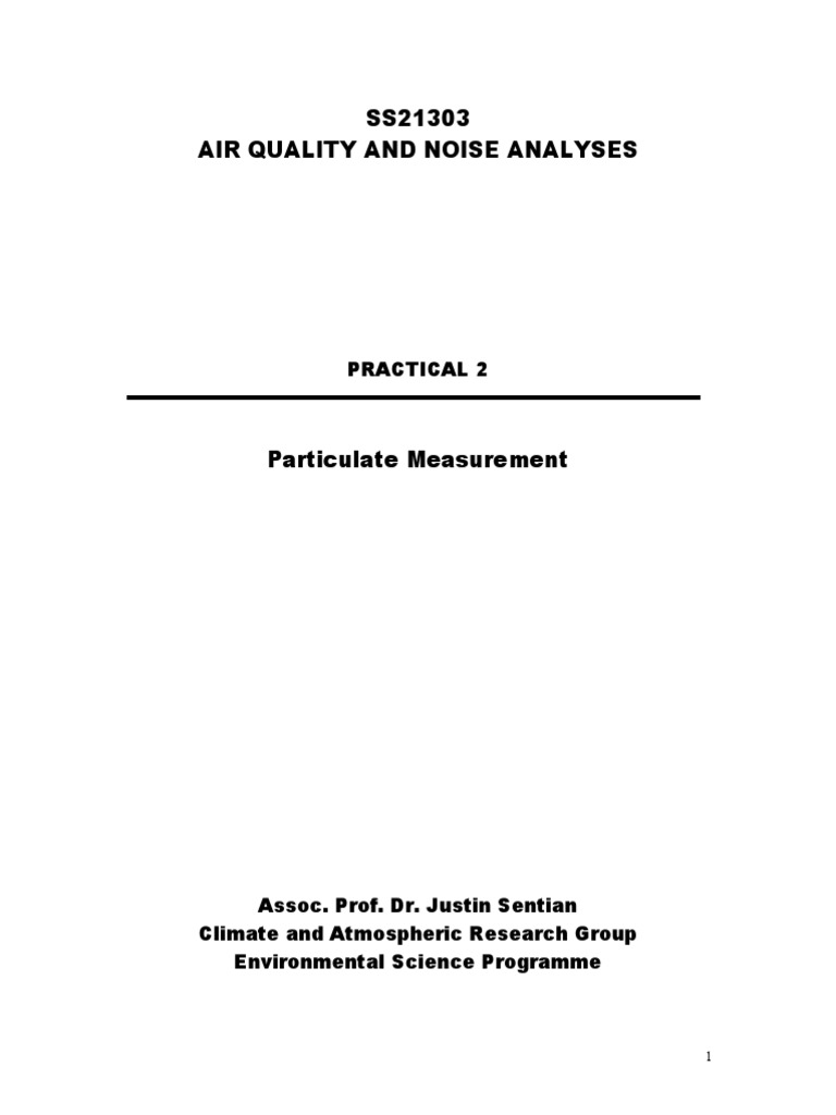 PRACTICAL2-Particulate Measurement | PDF | Air Pollution | Particulates