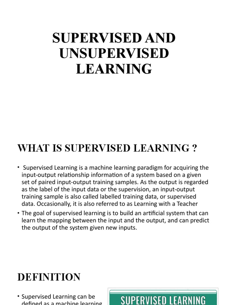 Supervised vs Unsupervised Learning | PDF | Machine Learning ...