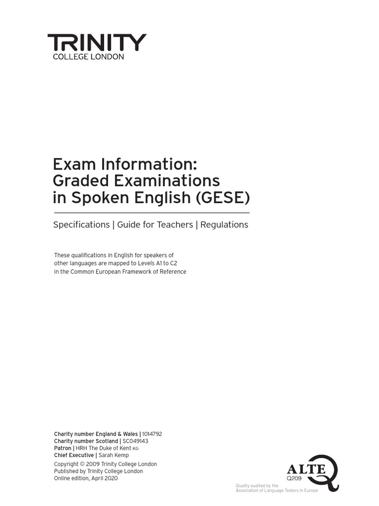 GESE Exam Information Booklet | PDF | Question | Test (Assessment)