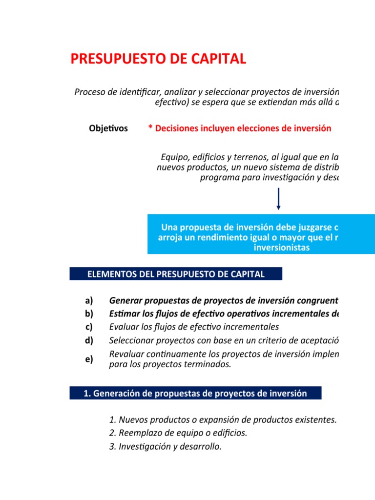 Presupuesto de Capital | PDF | Depreciación | Presupuesto