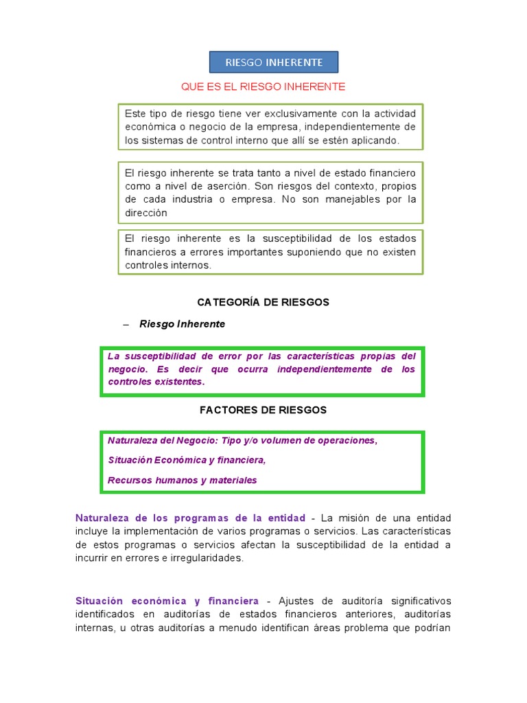 Que Es El Riesgo Inherente | PDF | Auditoría | Planificación