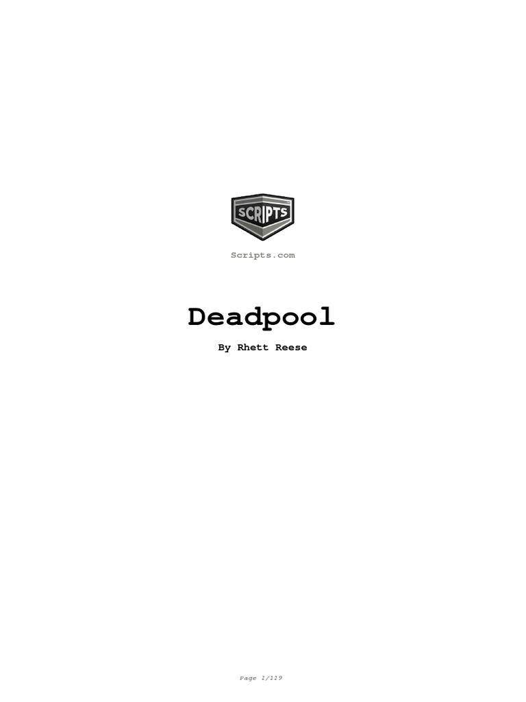 Deadpool Script | PDF