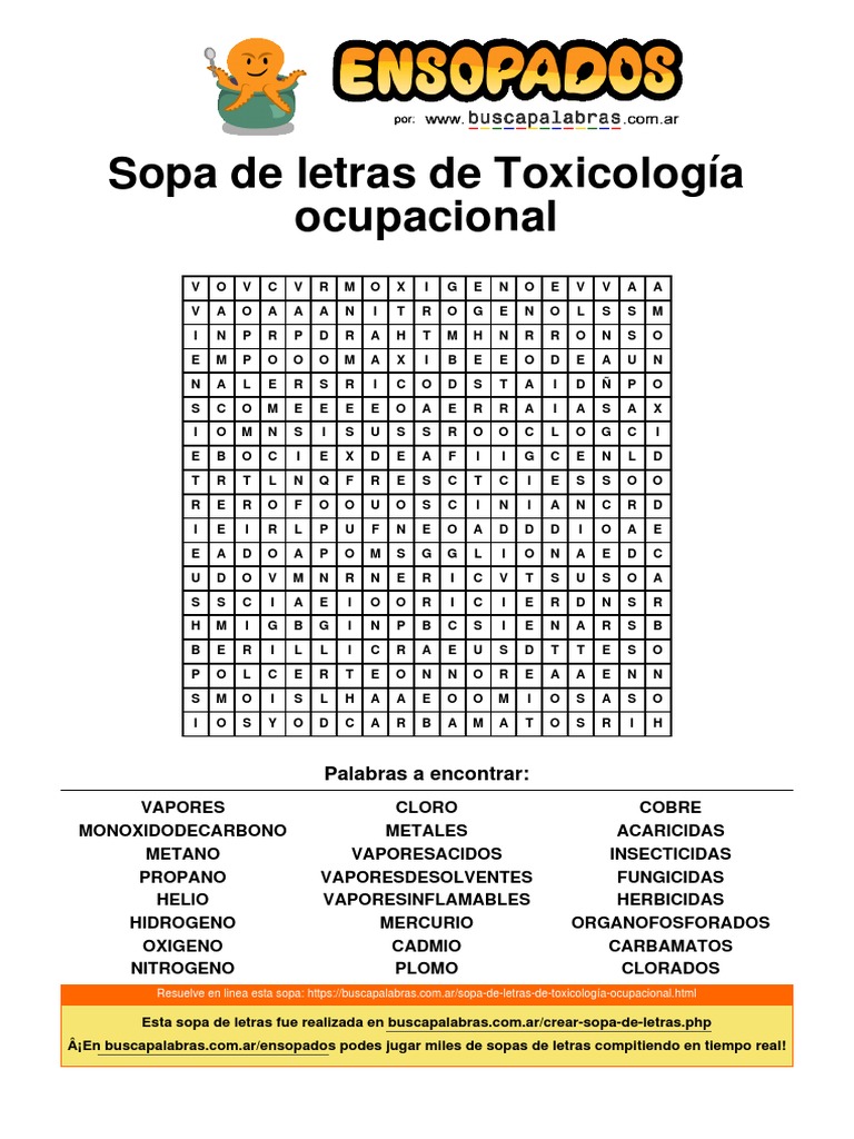 Sopa de Letras PDF | PDF | Gases industriales | Naturaleza