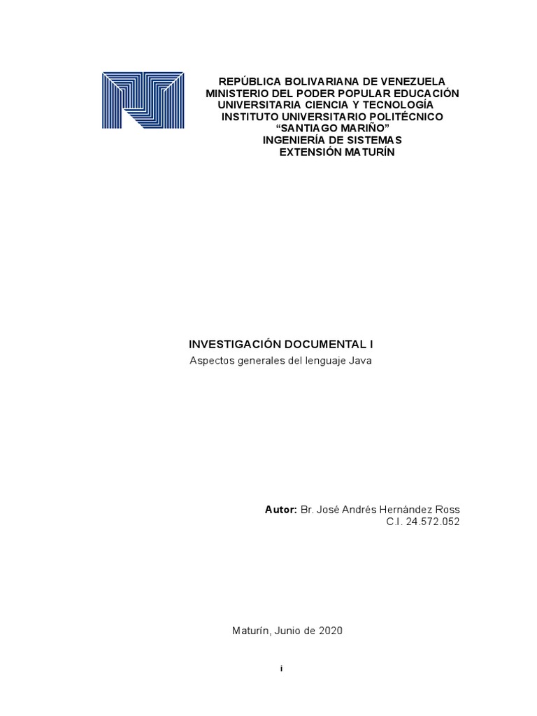 Investigación Documental I | PDF | Java (lenguaje de programación) | Lenguaje de programación