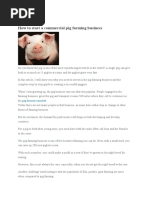 Free Pig Farming Business Plan PDF | PDF | Farms | Pig