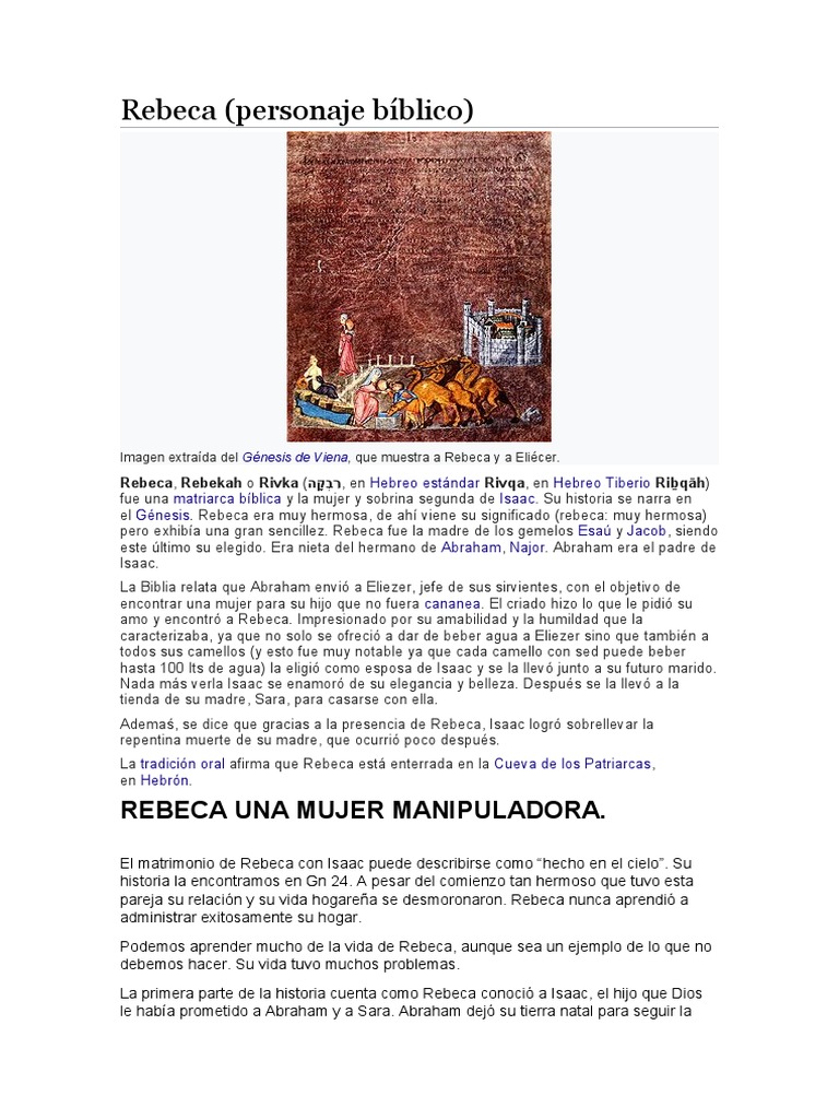 Rebeca | PDF | Jacob | Contenido bíblico