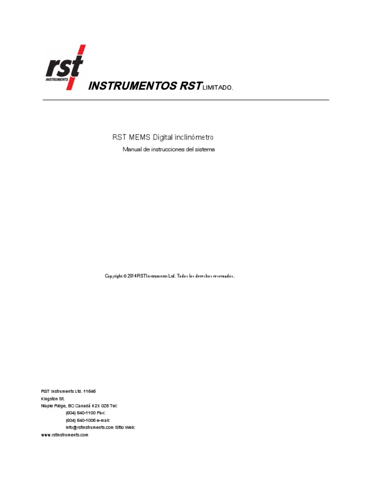 MEMS Digital Inclinometer Instruction Manual - En.es | PDF ...