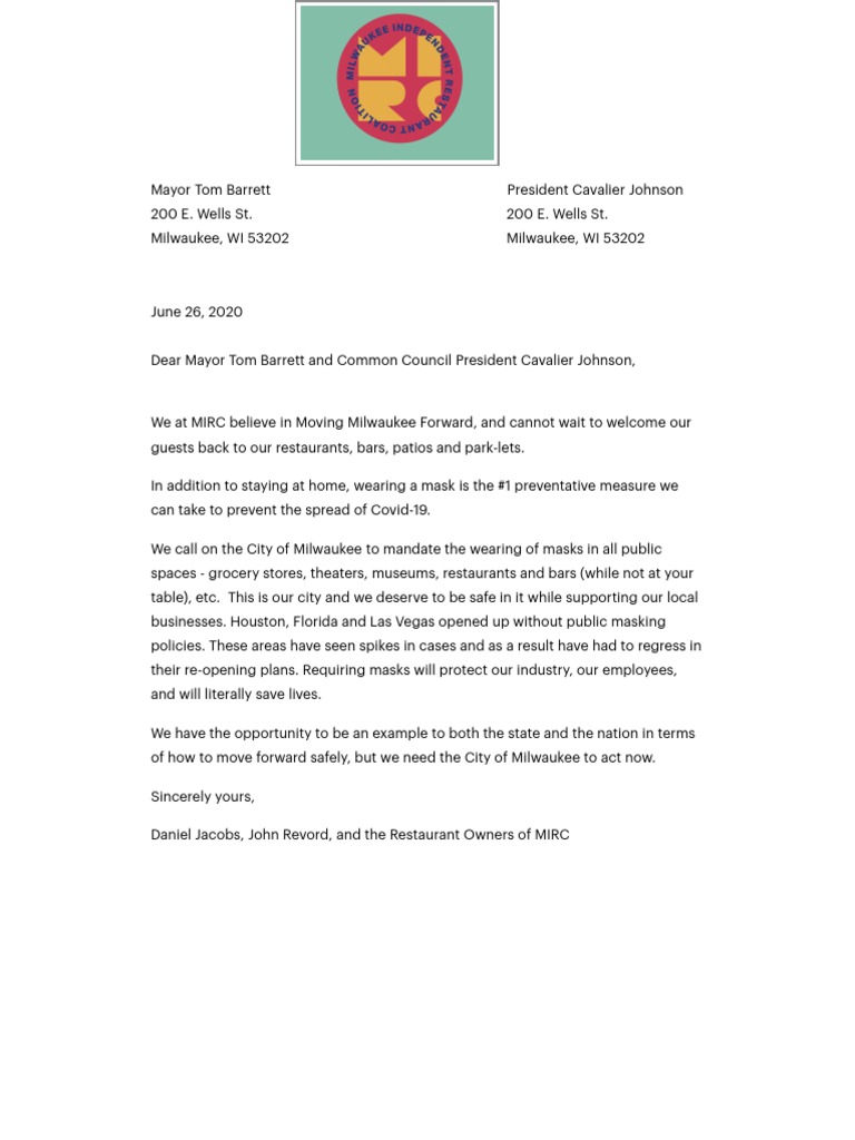 Letter To The Mayor | PDF