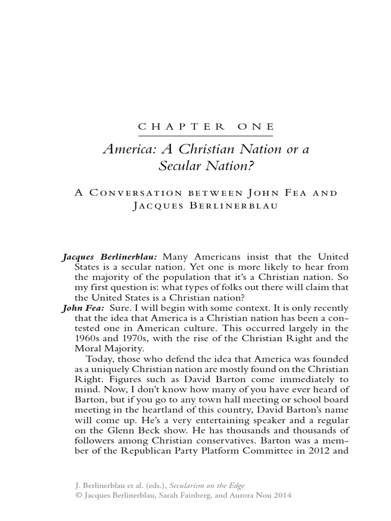 America: A Christian Nation or A Secular Nation?: A Conversation ...