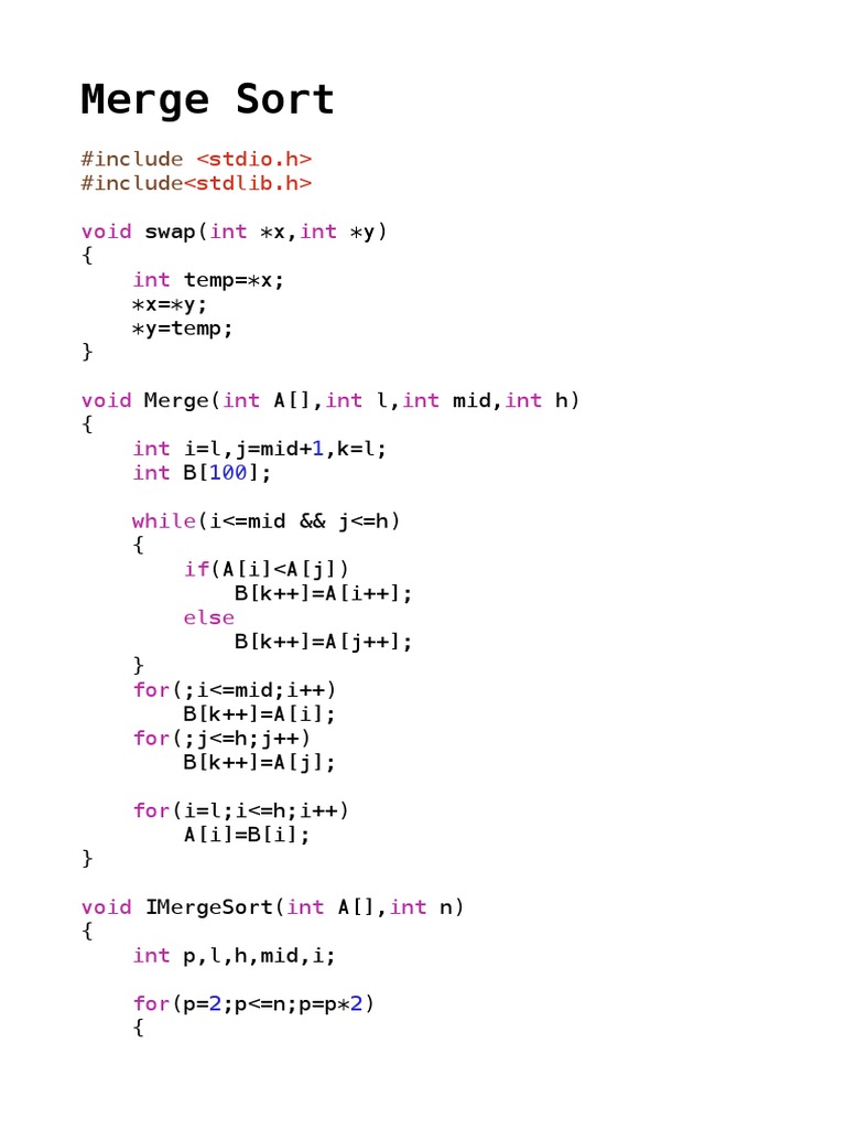 21.1 185. Iterative Merge Sort PDF | PDF | Teaching Methods & Materials