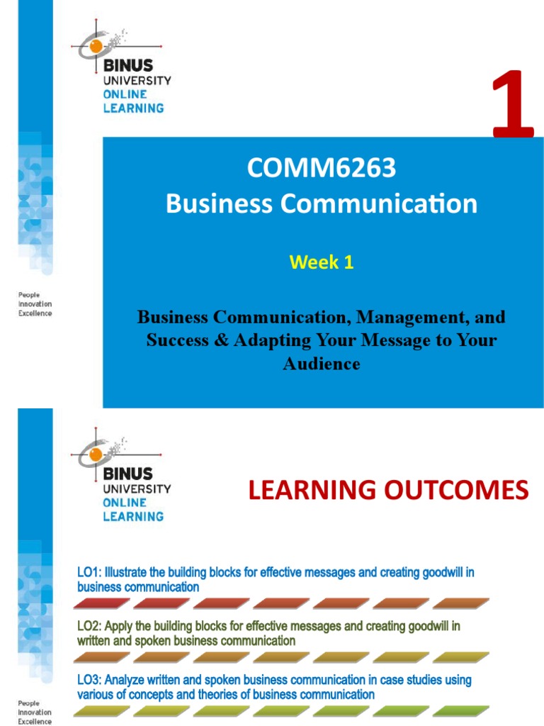 PPT1-BusComm, Management, and Success & Adapting | PDF | Communication ...
