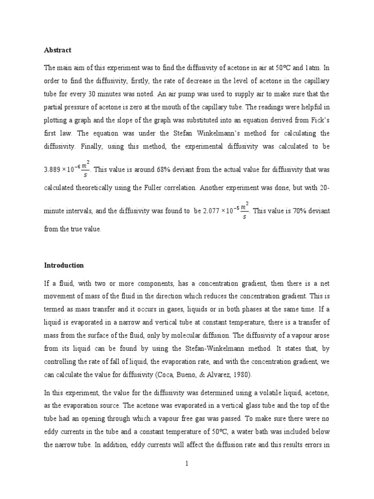 C4 Lab Report | PDF | Diffusion | Liquids