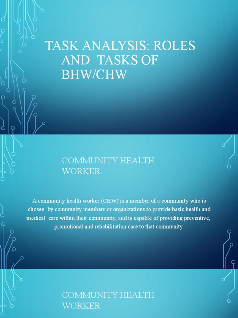 Community Health Worker Roles & Tasks | PDF | Health Care | Medicine
