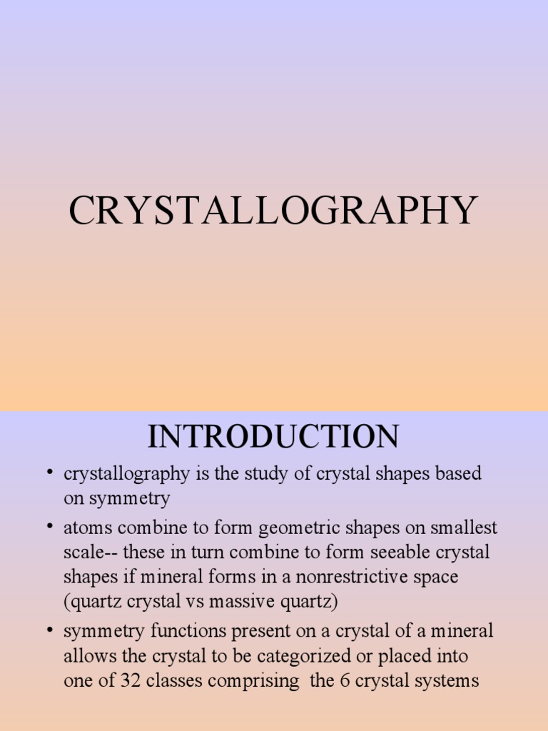 Crystallography 1 | PDF | Crystallography | Euclidean Geometry