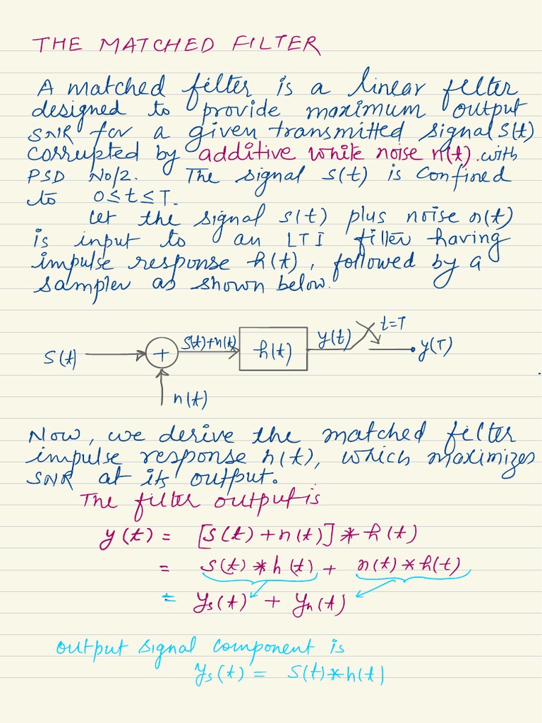 Matched Filter Demodulator | PDF | Filter (Signal Processing ...
